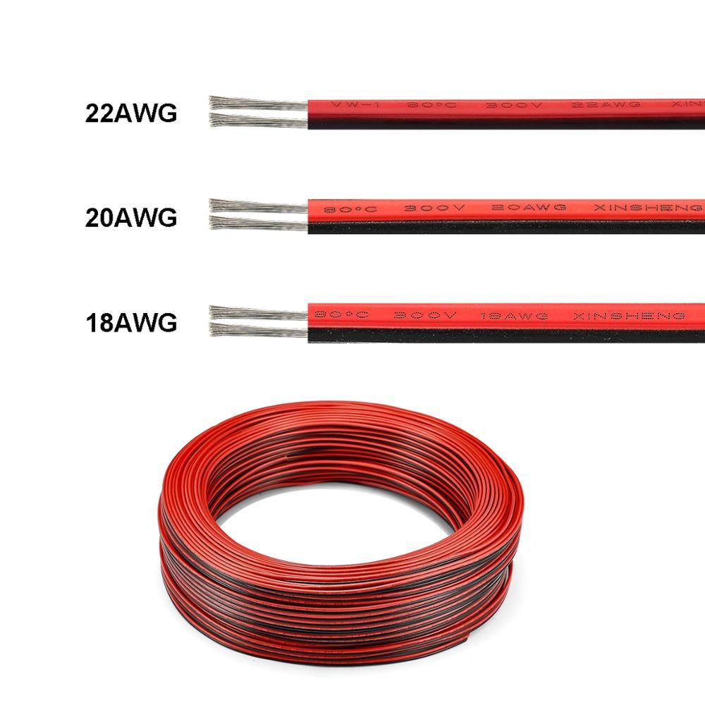 LED Extension Cable 2Pin Red And Black Wire 22 20 18AWG Tinned Copper LED Extension Cable 2Pin Red And Black Wire 22 20 18AWG Tinned Copper